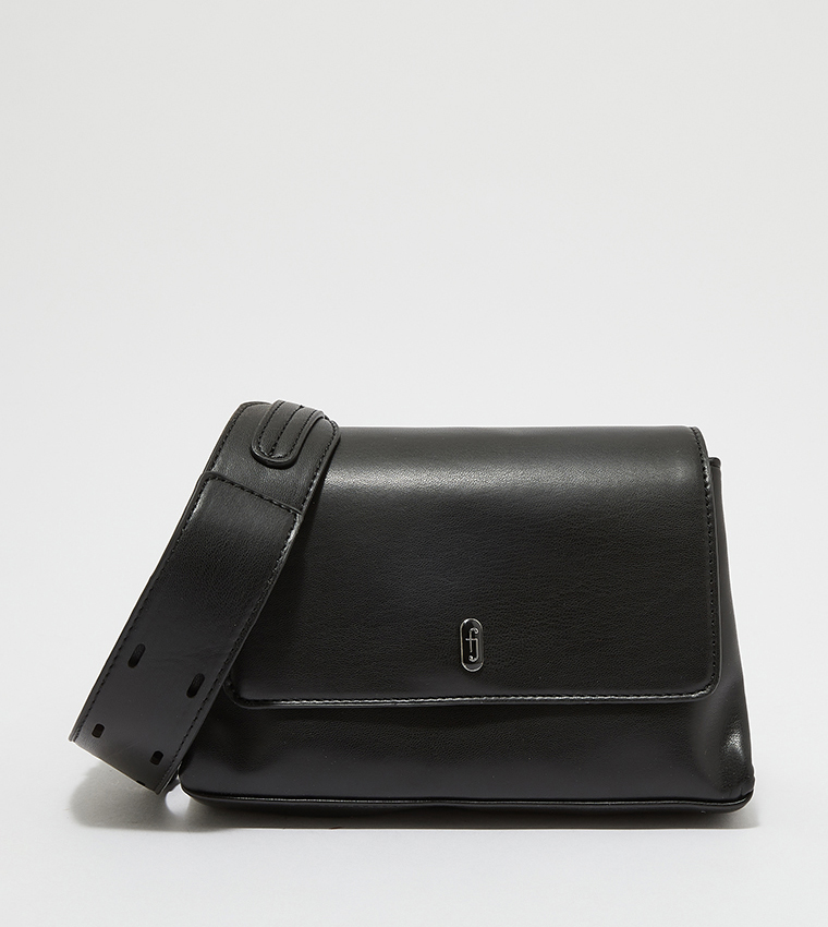 Buy Jenny Fairy @ CCC Button Closure Crossbody Bag In Black | 6thStreet UAE