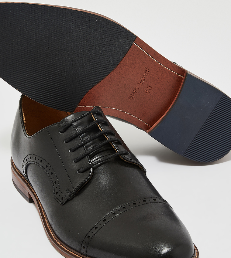 Buy Gino Rossi @ CCC Almond Toe Oxford Shoes In Black | 6thStreet Qatar
