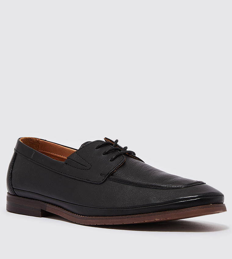 Buy Gino Rossi @ CCC Open Flap Lacing Derby Shoes In Black | 6thStreet ...