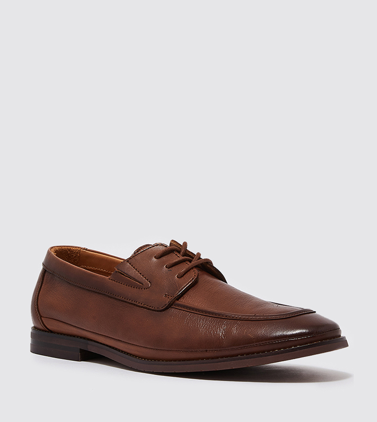 Buy Gino Rossi @ CCC Open Flap Lacing Derby Shoes In Brown | 6thStreet ...