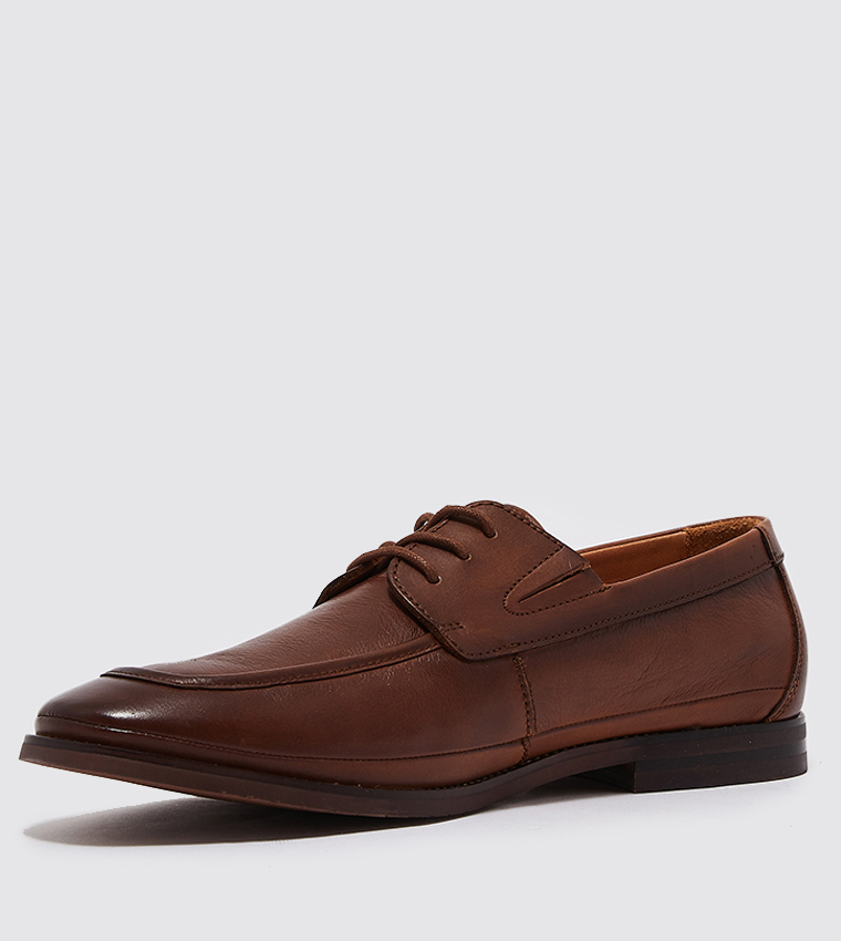 Buy Gino Rossi @ CCC Open Flap Lacing Derby Shoes In Brown | 6thStreet UAE