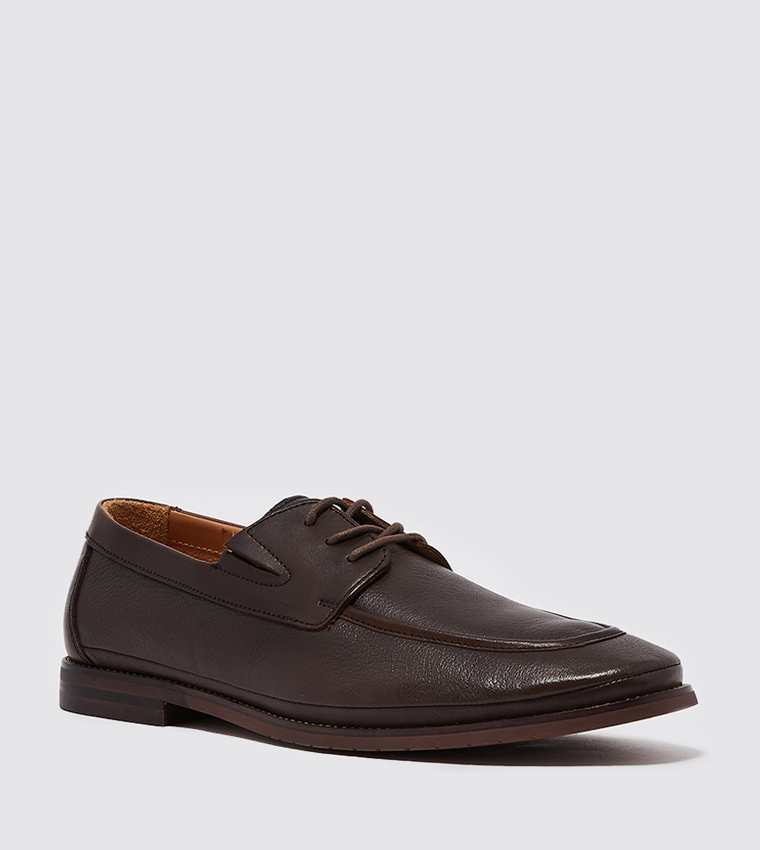 Buy Gino Rossi @ CCC Open Flap Lacing Derby Shoes In Brown | 6thStreet UAE