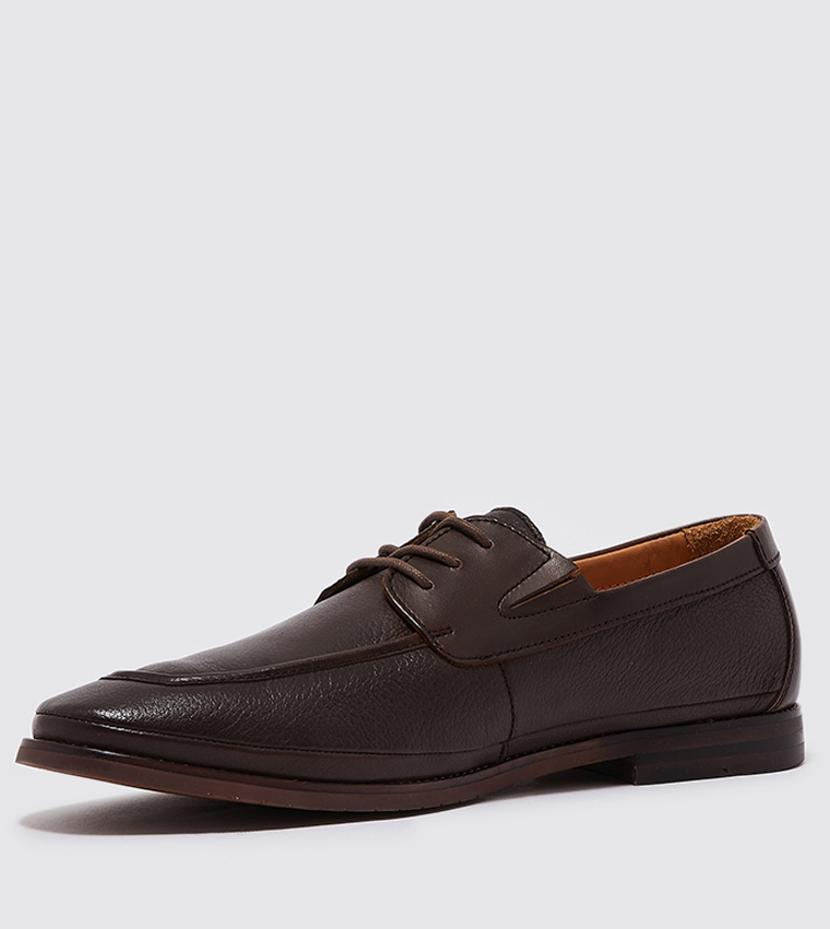Buy Gino Rossi @ CCC Open Flap Lacing Derby Shoes In Brown | 6thStreet UAE