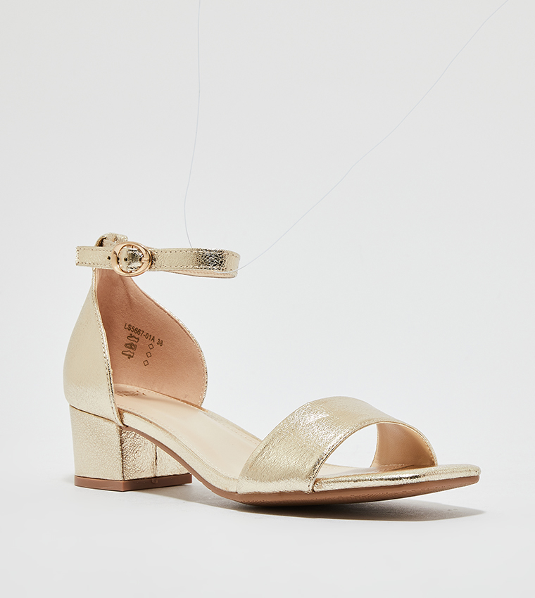 Buy Jenny Fairy @ CCC Square Toe Block Heeled Sandals In Gold ...