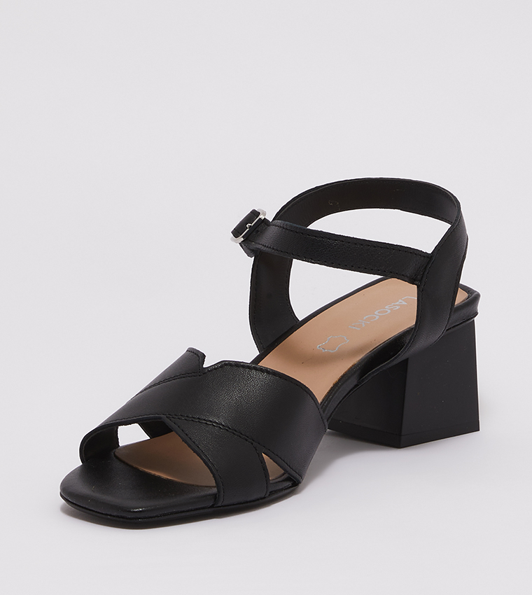 Buy Lasocki @ CCC Ankle Strap Block Heeled Sandals In Black | 6thStreet ...