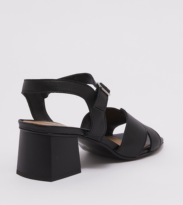 Buy Lasocki @ CCC Ankle Strap Block Heeled Sandals In Black | 6thStreet ...