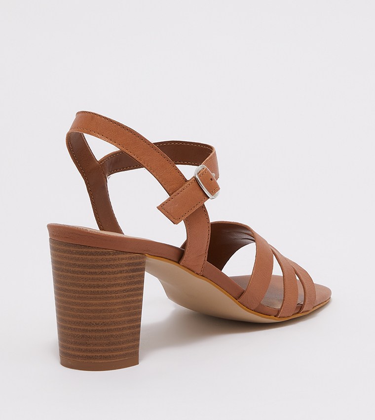Buy Lasocki @ CCC Ankle Strap Block Heeled Sandals In Camel | 6thStreet ...