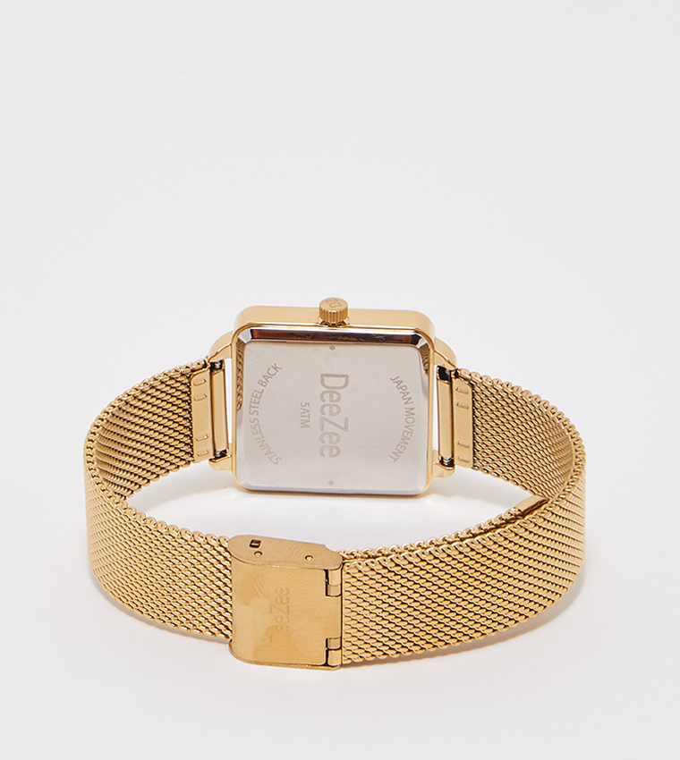 Buy DEEZEE @ CCC Classic Square Dial Analog Watch In Gold | 6thStreet UAE