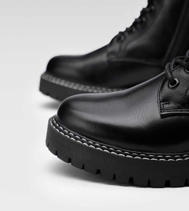 Buy Jenny Fairy @ CCC Combat Lace Up Ankle Boots In Black | 6thStreet Qatar