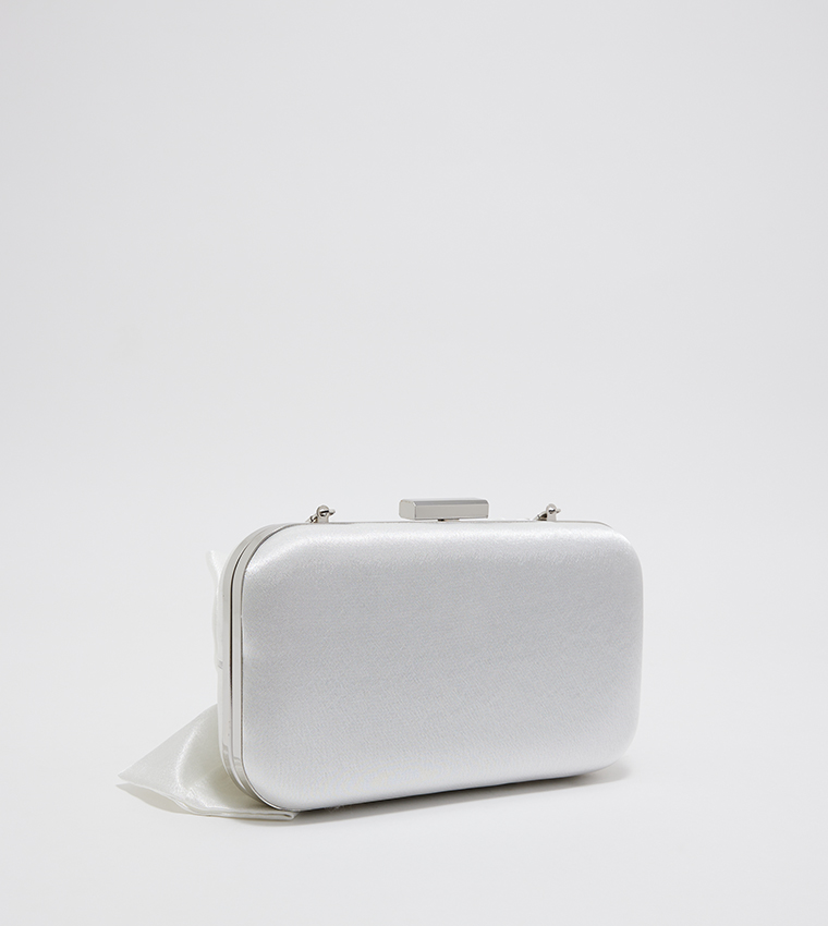 Buy Quazi @ CCC Bow Detail Clutch With Sling In White | 6thStreet Qatar