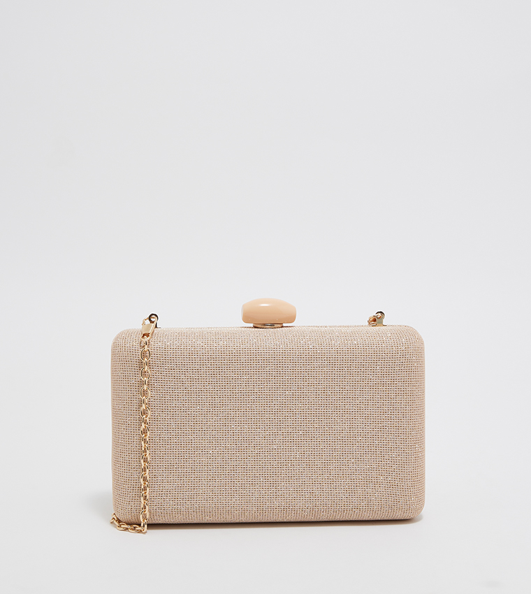 Buy Jenny Fairy @ CCC Glitter Clutch With Sling In Beige | 6thStreet UAE