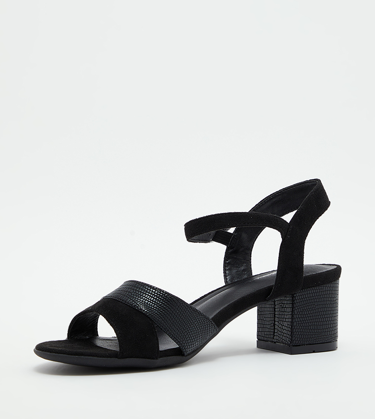 Buy Clara Barson @ CCC Ankle Strap Block Heel Sandals In Black ...
