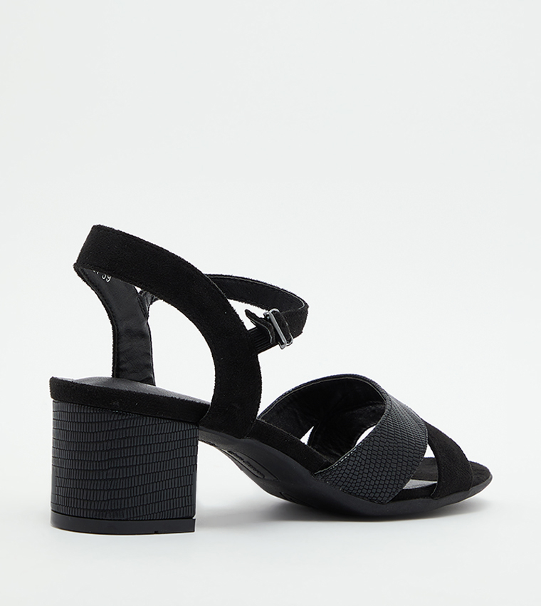 Buy Clara Barson @ CCC Ankle Strap Block Heel Sandals In Black ...