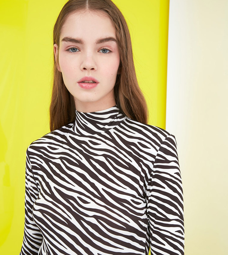 Buy Trendyol Zebra Patterned Knitted Body In Multiple Colors ...