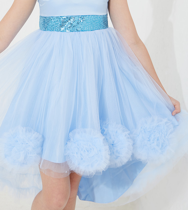 Buy Ddaniela Layered Tutu Gown Party Dress In Blue | 6thStreet Bahrain