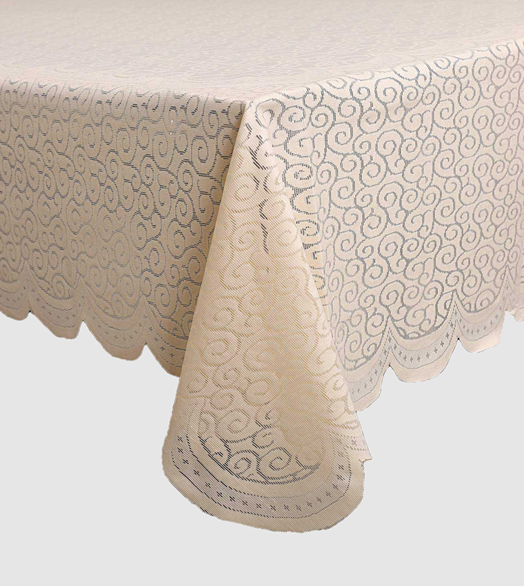 Buy HIS & HERS Cloth Table Cover 6 Seater Circle In Cream | 6thStreet UAE