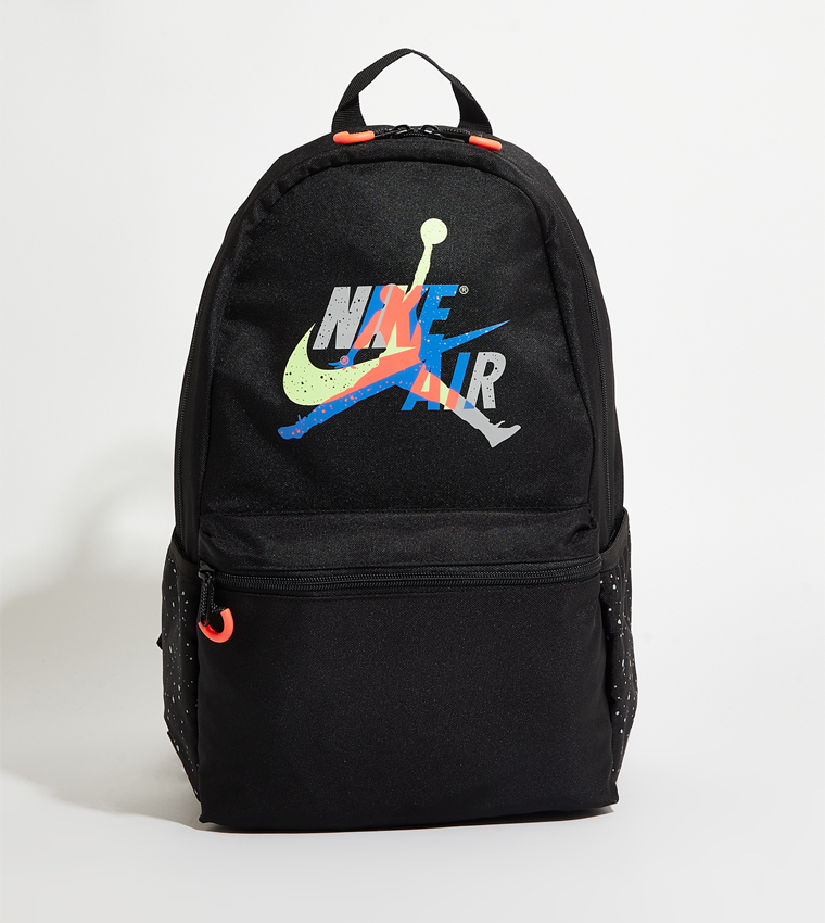 Buy Nike Logo Printed Zip Around Backpack In Black | 6thStreet UAE
