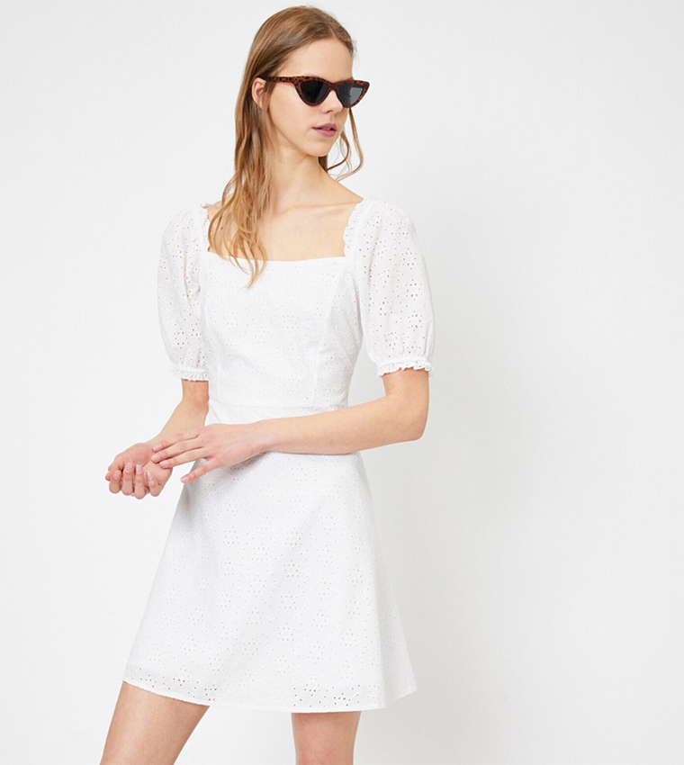 Buy Koton Casual Regular Fit Dress In White | 6thStreet Kuwait