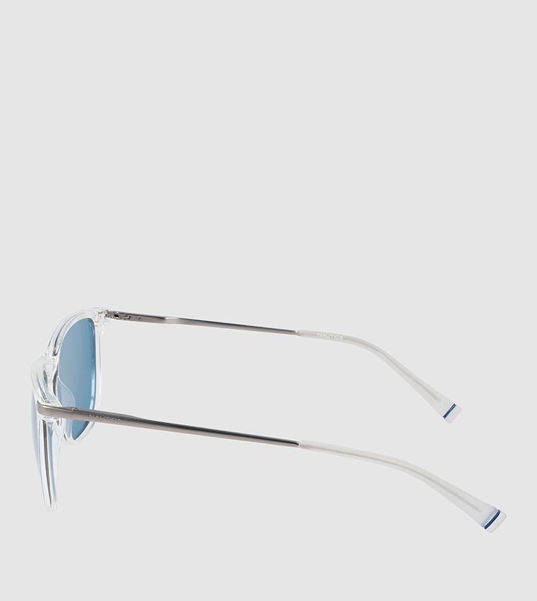 Buy Nautica Full Rim Modified Rectangle Sunglasses In White | 6thStreet ...