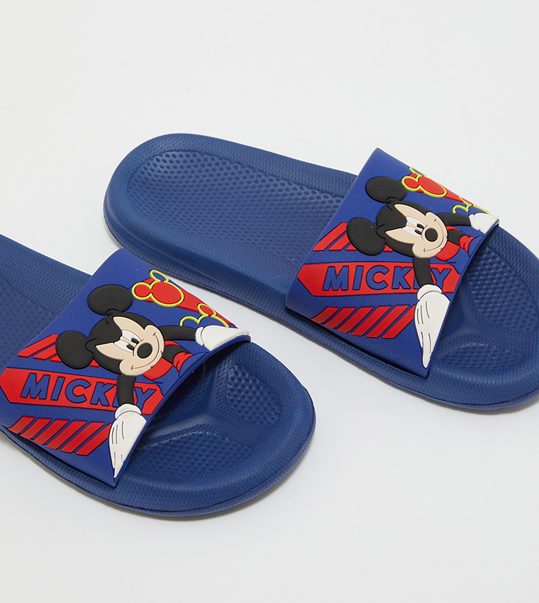 Buy Disney Mickey @ FAN MANIA Mickey Mouse Pool Sliders In Blue ...