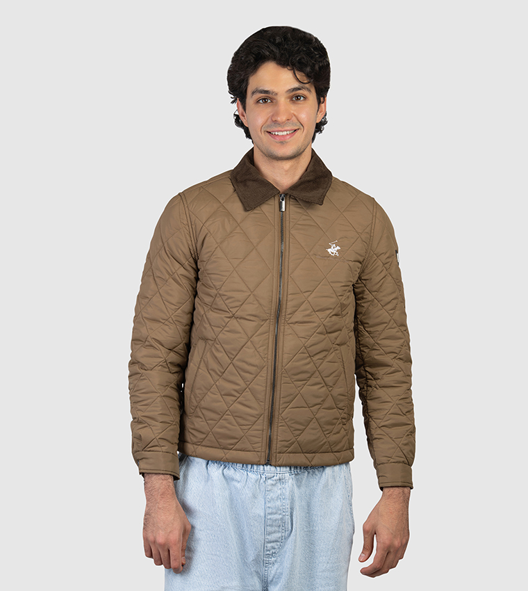 Buy Beverly Hills Polo Club Logo Embroidered Woven Quilted Jacket In ...