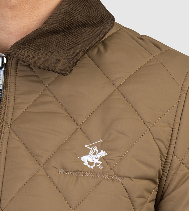 Buy Beverly Hills Polo Club Logo Embroidered Woven Quilted Jacket In ...
