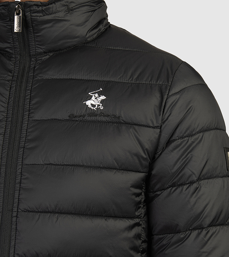 Buy Beverly Hills Polo Club Logo Detail Zip Through Puffer Jacket In ...