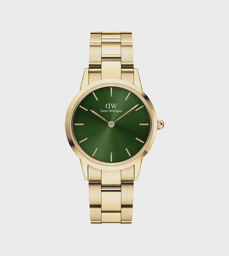 Buy Daniel Wellington ICONIC Green Dial Analog Watch In Gold ...
