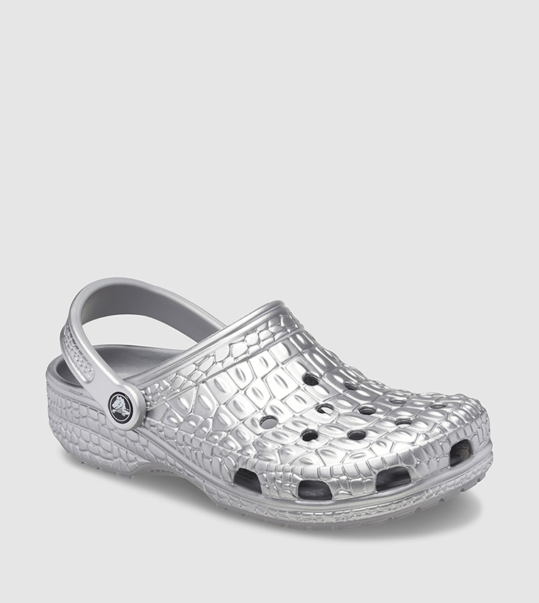 Buy Crocs Classic Metallic Kin Clog In Silver | 6thStreet Saudi Arabia