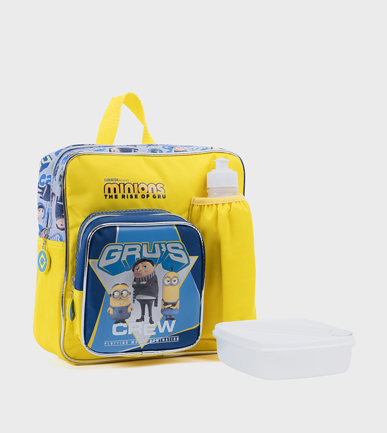 Buy RAINBOW MAX Minions Backpack, Water Bottle, Lunch Box With Cutlery ...