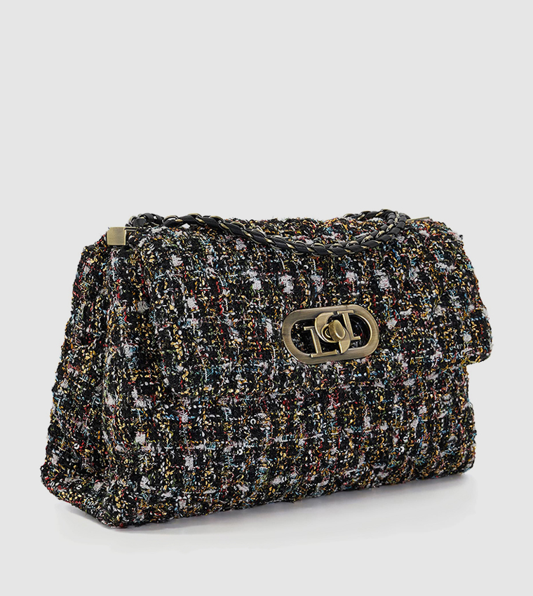 Buy Dune London REGENT Tweed Crossbody Bag In Black | 6thStreet UAE