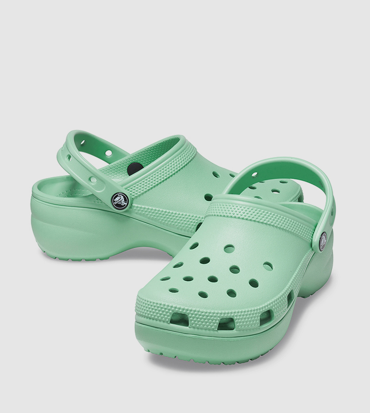 Buy Crocs Classic Platform Clog In Green | 6thStreet UAE
