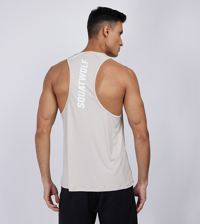 Buy SQUATWOLF Logo Print Tank Top In Grey | 6thStreet Kuwait