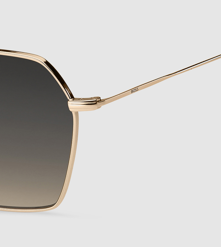 Buy HUGO BOSS Square Sunglasses In Gold | 6thStreet Qatar