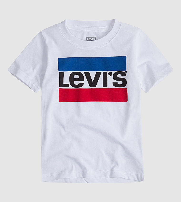 Buy Levi s Toddler Boy s Gaphic Stacked Logo T Shirt In White 6thStreet UAE