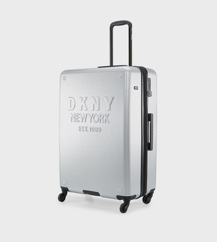 Buy Dkny NEW YORKER Hard Shell Spinner Trolley Bag Large In Silver ...