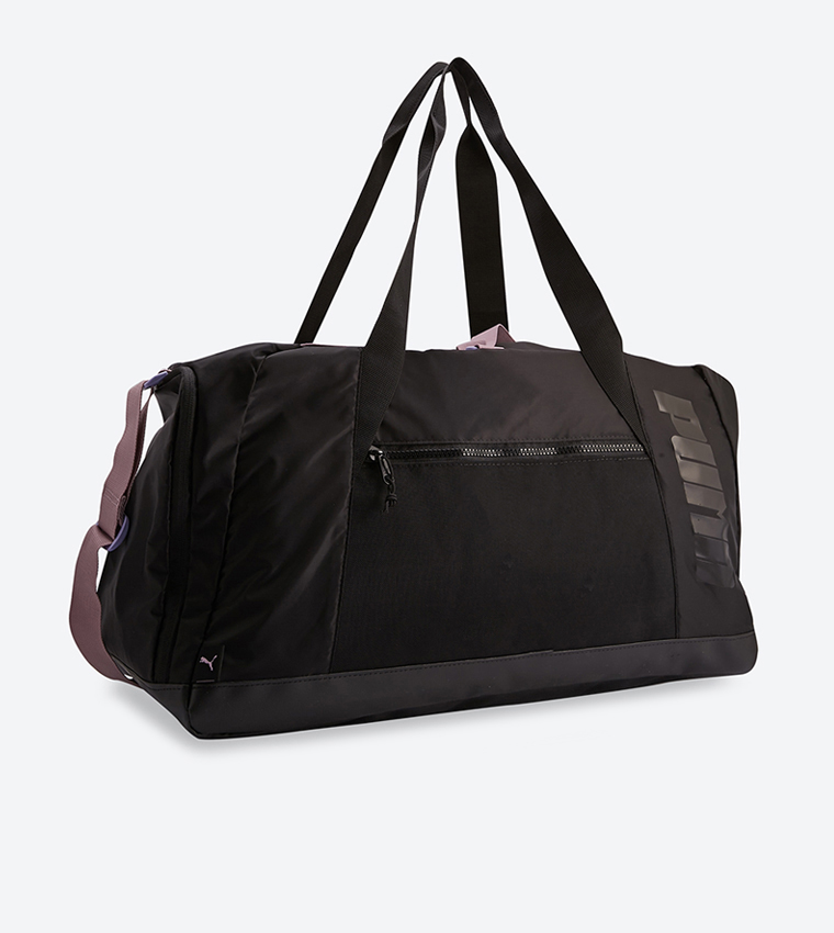 Buy Puma Double Handle Top Zip Closure Basic Duffle Bag Black In Black ...