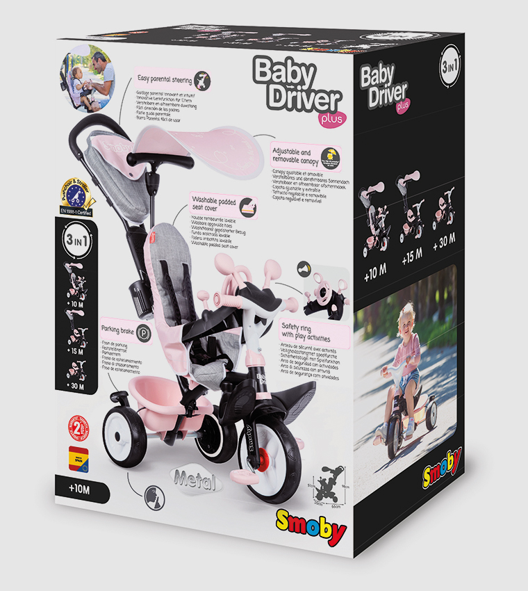 Buy SMOBY Tricycle Baby Driver Plus In Multiple Colors | 6thStreet Qatar