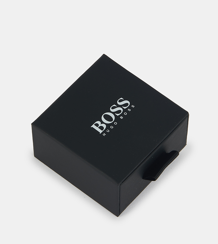 Buy HUGO BOSS KASSY Silver Tone Ring With Repeat Logo In Silver ...