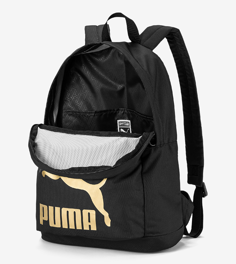 Buy Puma Logo Printed Multiple Pockets Backpack Black In Black ...