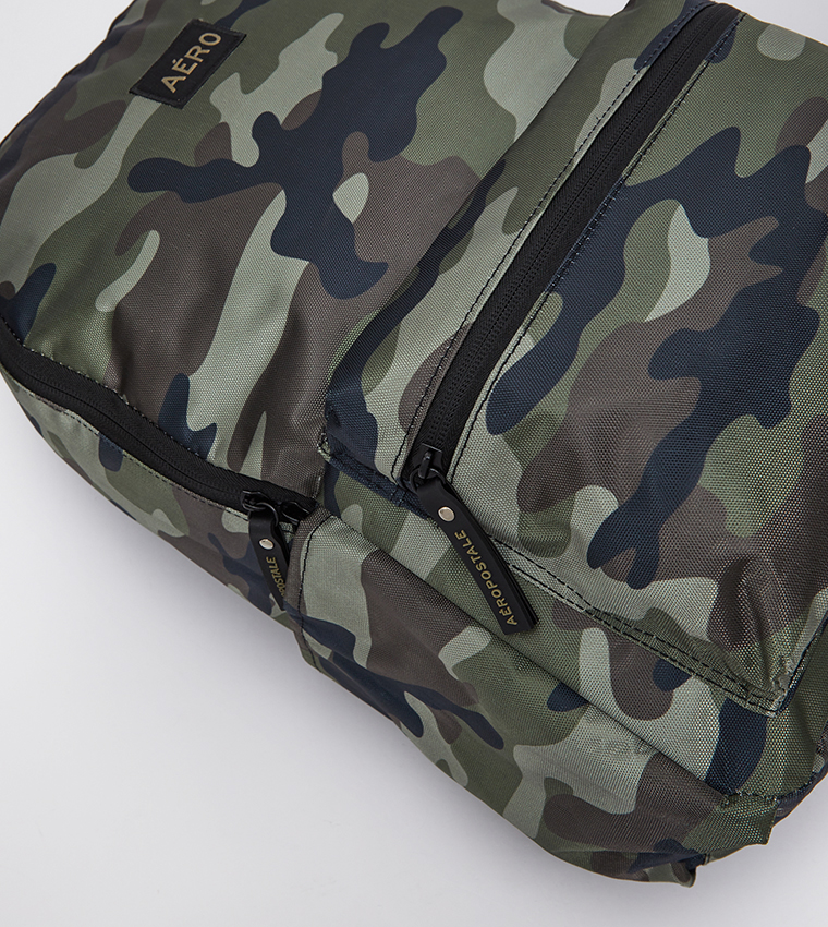 Buy Aeropostale Camouflage Backpack With Branding Details In Green ...