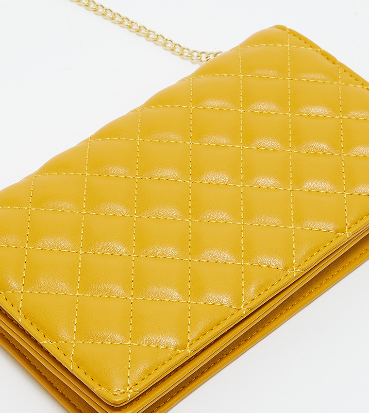 Buy Aeropostale Quilted Sling Wallet In Yellow | 6thStreet Qatar