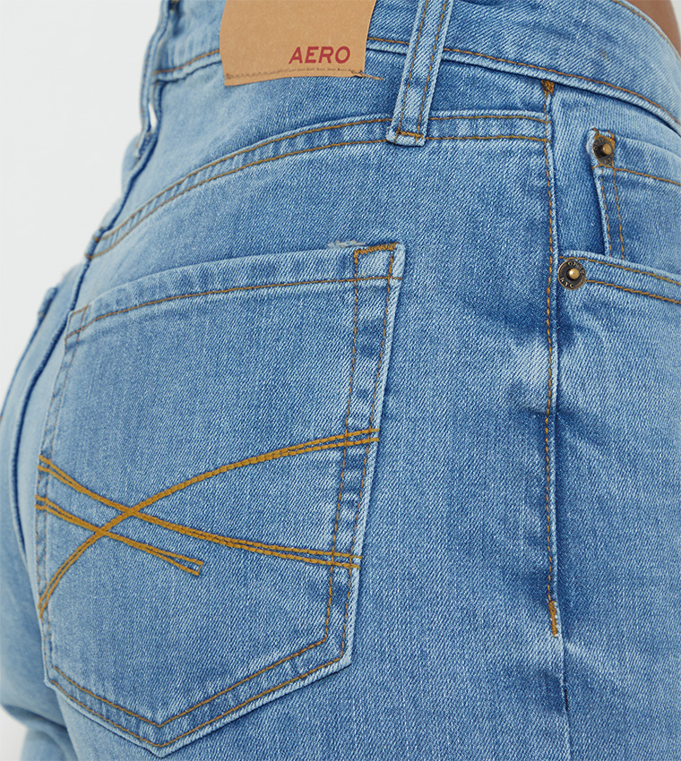 Buy Aeropostale Aero Girl's Super High Rise Flare Denim Jeans In Blue ...