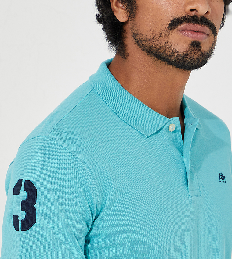 Buy Aeropostale Aero Guys Essential Polo T Shirt In Blue | 6thStreet UAE