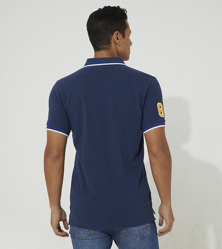 Buy Aeropostale Aero Guy's Logo Embroidered Polo T Shirt In Blue ...