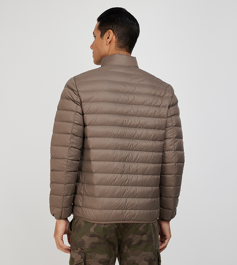 Buy Aeropostale Aero Men's Solid Puffer Jacket In Brown | 6thStreet UAE