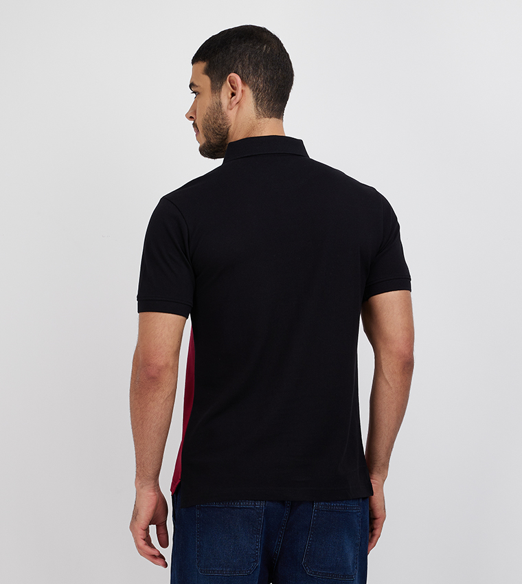 Buy Aeropostale Aero Men's Color Block Polo T Shirt In Red | 6thStreet Bahrain