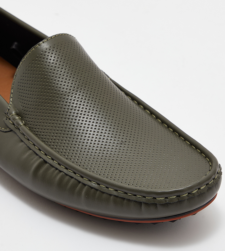 Buy Aeropostale Aero Men's Perforated Loafers In Olive | 6thStreet UAE