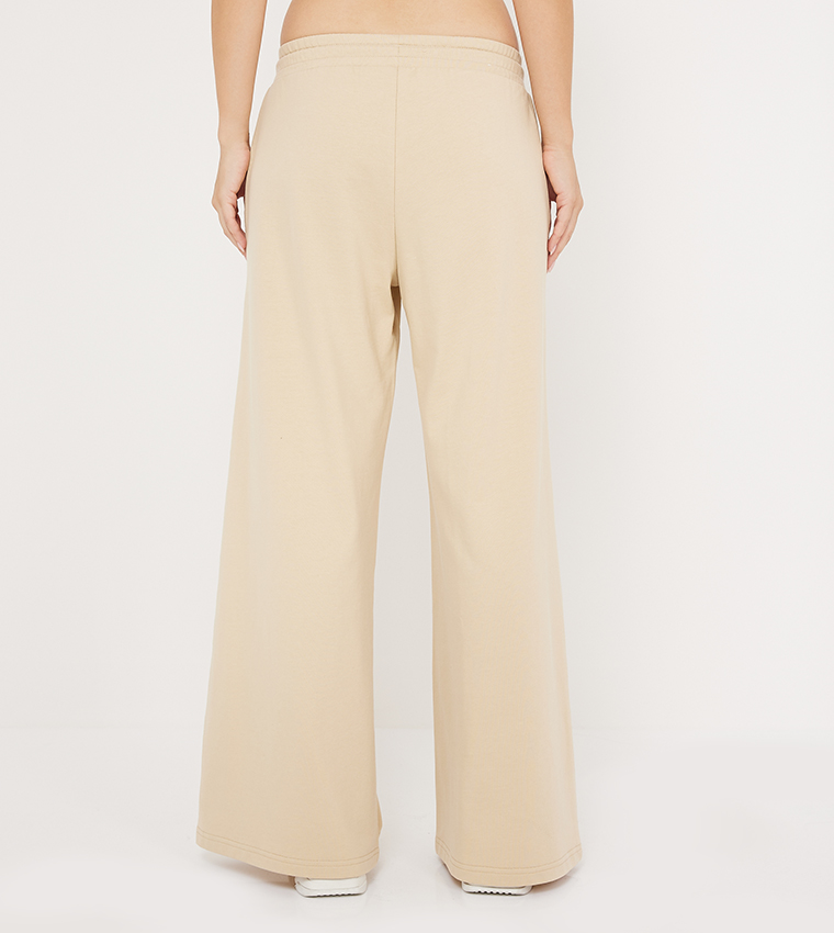 Buy Aeropostale AERO Wide Leg Sweatpants In Beige | 6thStreet Qatar