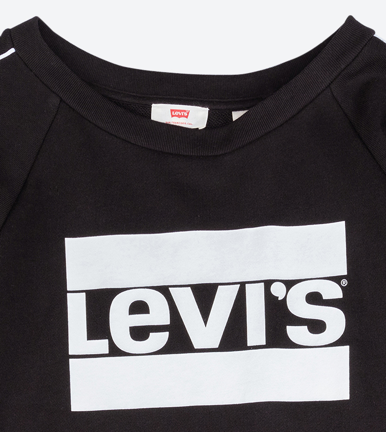Buy Levi's Logo Detailed Long Sleeves Sweat Dress In Black | 6thStreet ...